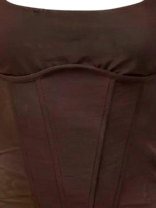 VIKTORIA & WOODS Evocative Corset-style Camisole Top - Brown