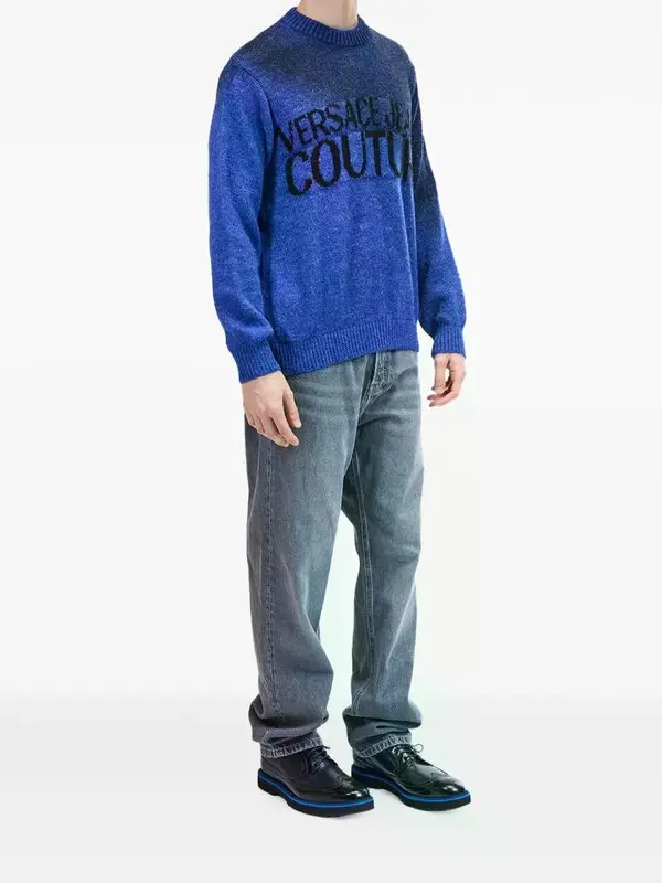 Versace Logo-intarsia Degradé Sweater