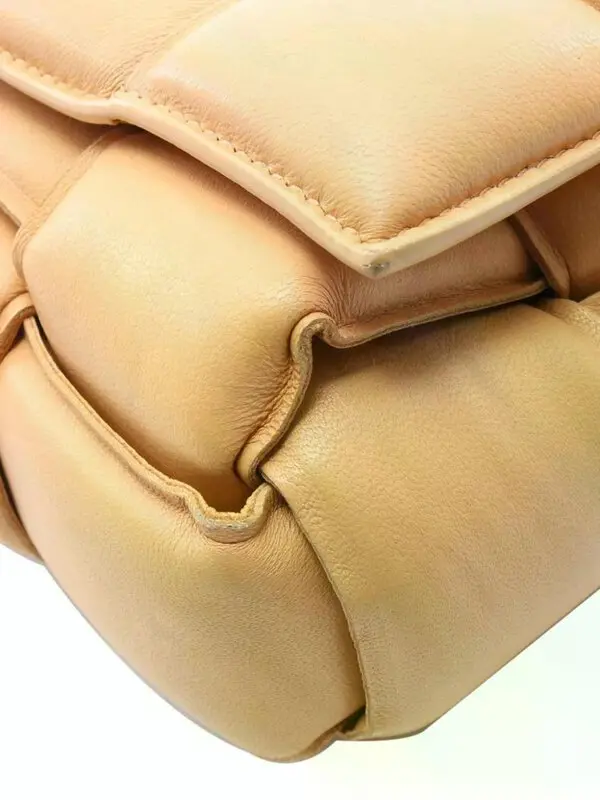 Bottega Veneta 2012-2026 Nappa Intrecciato Padded Chain Cassette Satchel - Neutrals