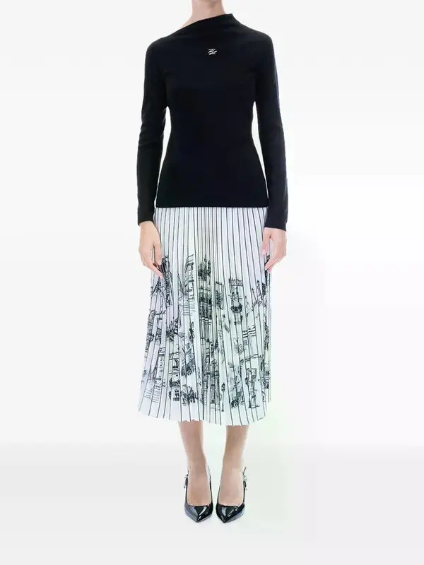 Karl Lagerfeld Karl Autograph Asymmetric-neck Sweater