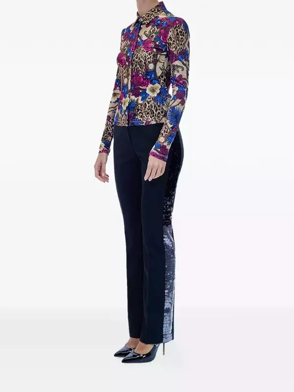 Just Cavalli Floral-print Leopard-pattern Shirt