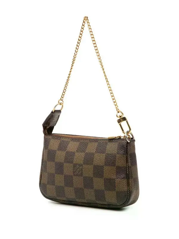 LOUIS VUITTON 2007 Damier Ebene Mini Pochette Accessoires Handbag