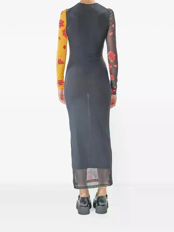 Moschino Graphic-print Long-sleeve Maxi Dress