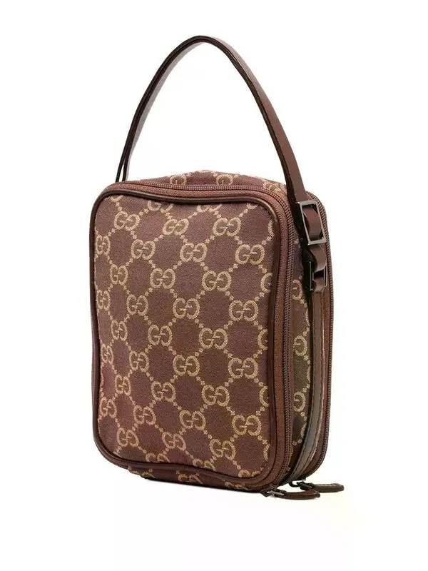 Gucci 2000-2015 Gg Canvas Double Zip Accessory Pouch Vanity Bag