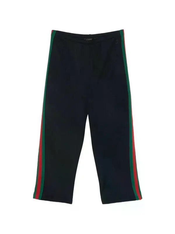 Gucci Rib-cotton Jersey Pants With Web - Blue
