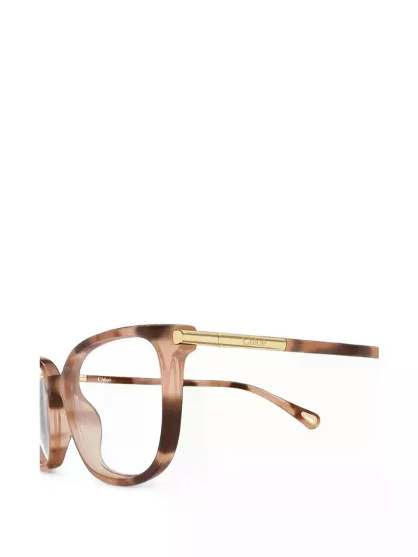 Chloé Tortoiseshell-effect Rectangle-frame Glasses