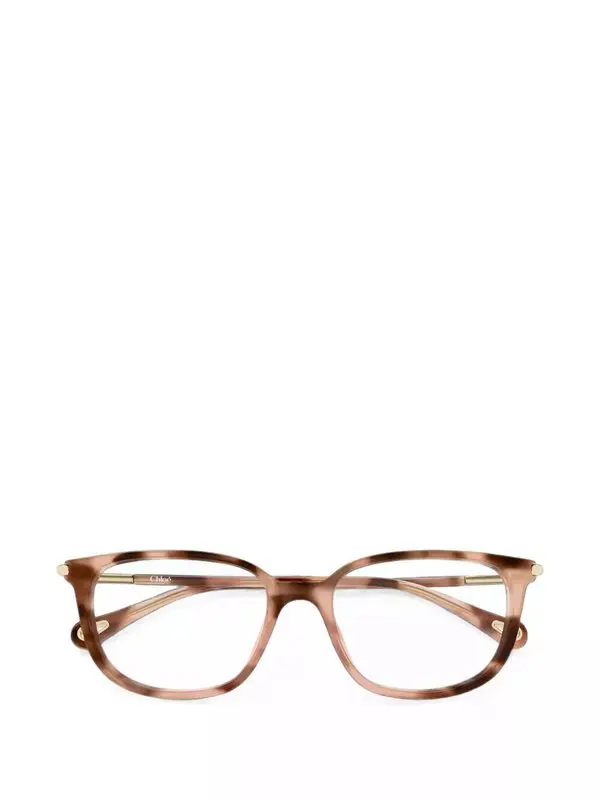 Chloé Tortoiseshell-effect Rectangle-frame Glasses - Brown