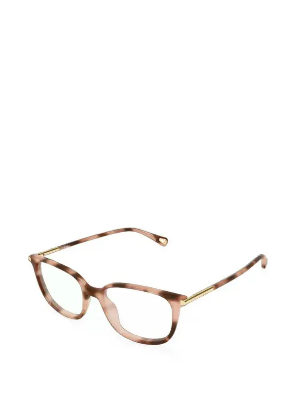 Chloé Tortoiseshell-effect Rectangle-frame Glasses