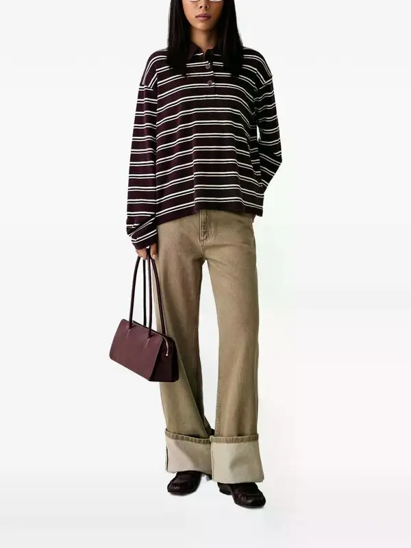 Marc O'polo Striped Long-sleeve Polo Shirt - Red