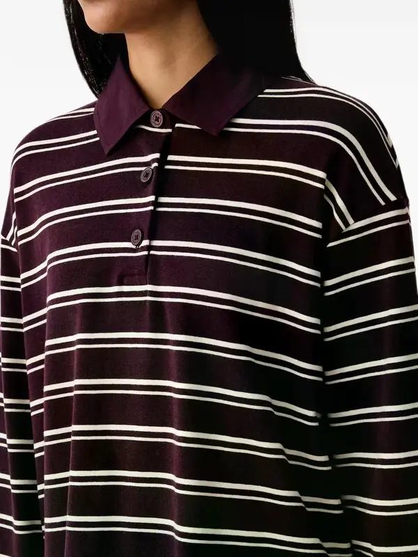 Marc O'polo Striped Long-sleeve Polo Shirt - Red