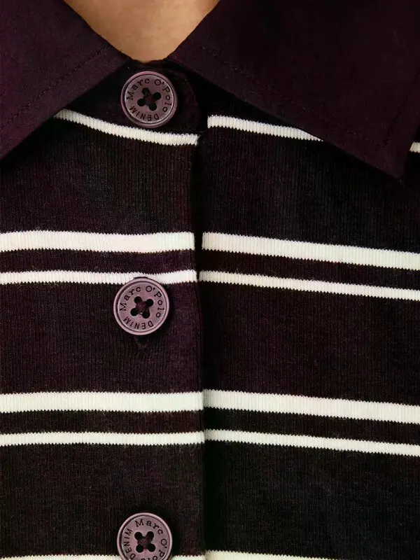 Marc O'polo Striped Long-sleeve Polo Shirt - Red