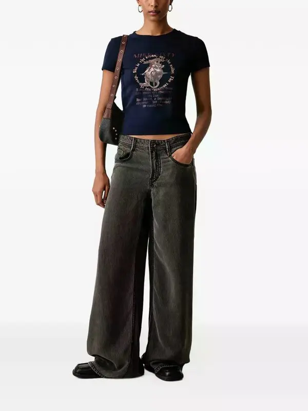 Miss Sixty Washed Wide-leg Jeans