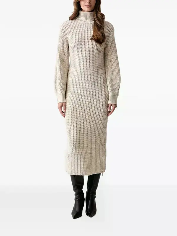 Armani Exchange Ribbed-knit Roll-neck Midi Dress