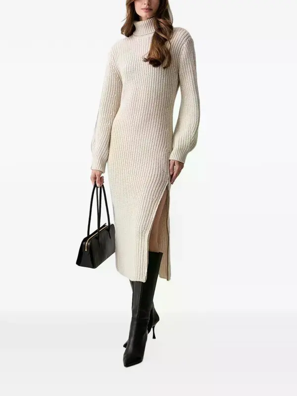 Armani Exchange Ribbed-knit Roll-neck Midi Dress