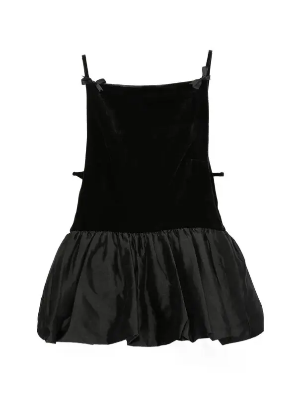 SELF-PORTRAIT Velvet Peplum Top - Black