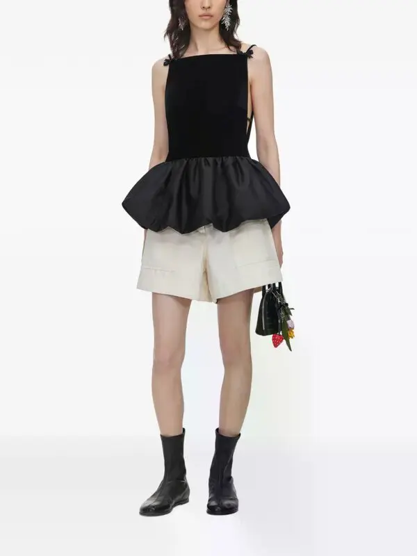 SELF-PORTRAIT Bubble-hem Top - Black