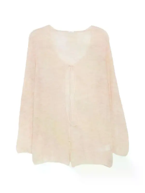 YEAREAST Tie-fastening Fine-knit Cardigan