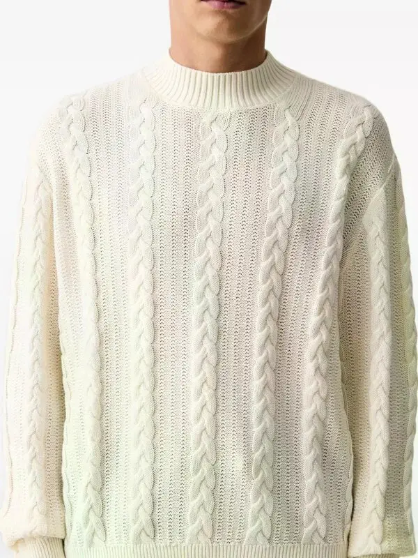 Armani Exchange Cable-knit Mock-neck Sweater