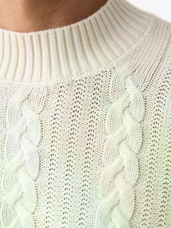 Armani Exchange Cable-knit Mock-neck Sweater