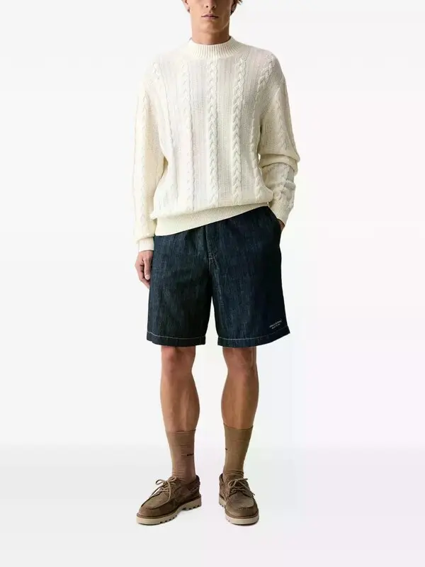 Armani Exchange Cable-knit Mock-neck Sweater
