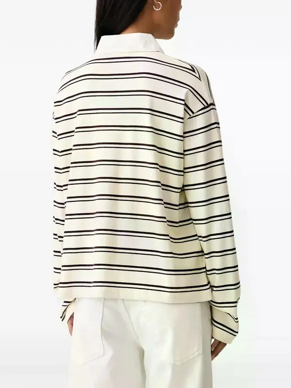 Marc O'polo Striped Long-sleeve Polo Shirt - Yellow