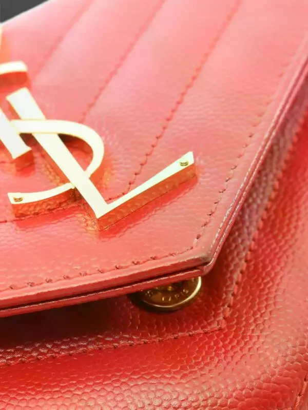 Saint Laurent 2010s Cassandre Matelassé Long Wallet - Red
