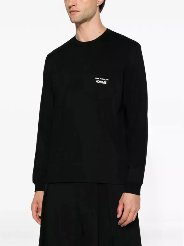 Comme Des Garçons Logo-print Chest-pocket T-shirt - Black
