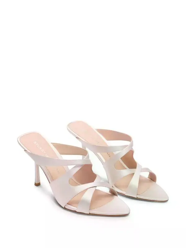 STUART WEITZMAN Rubie Strappy Satin Sandals - Neutrals