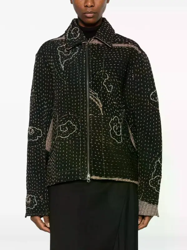 By Walid Dragon-embroidered Quilted Jacket
