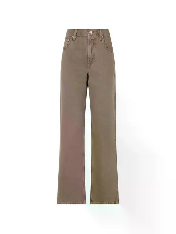 Citizens Of Humanity Logo-patch High-waisted Jeans - Brown