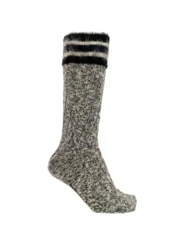 Dsquared2 Marled Striped-cuff Socks - Grey