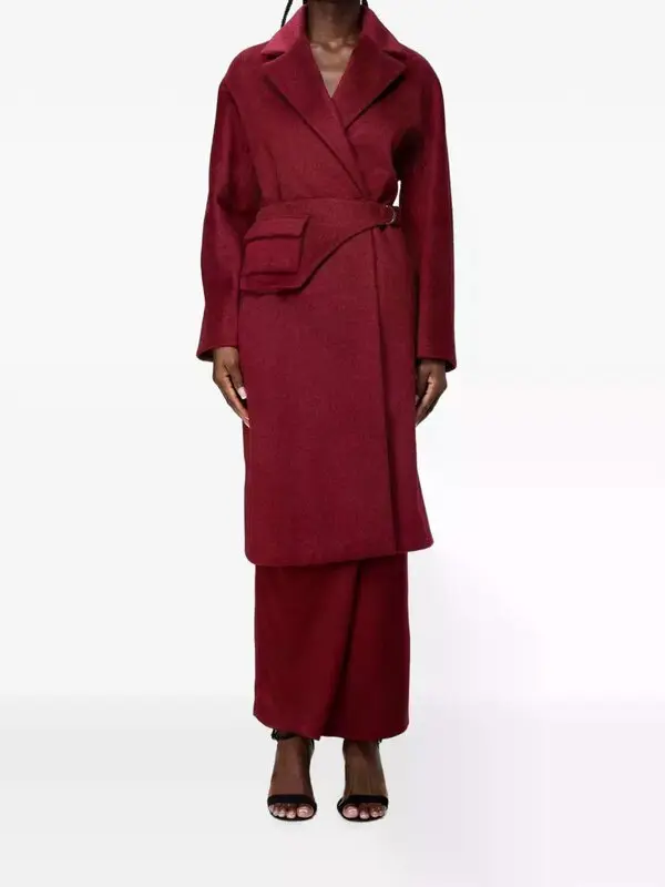 HANITA Belted-waist Notched-lapels Coat