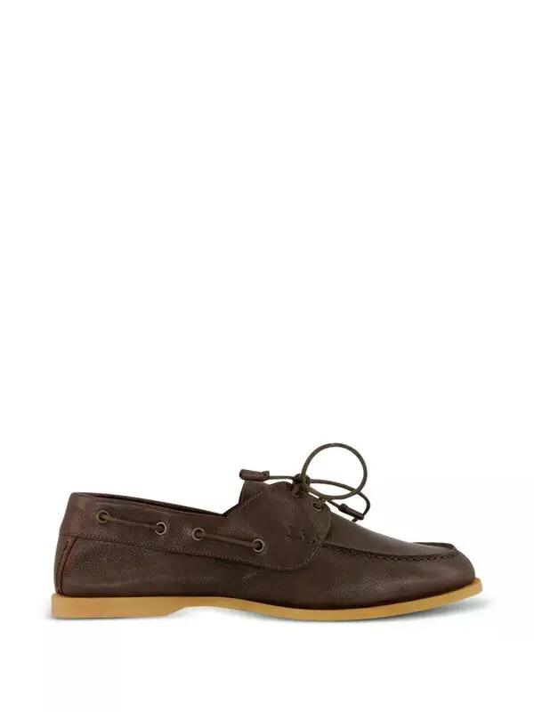 Frescobol Carioca Marina Pebbled Leather Boat Shoes - Brown