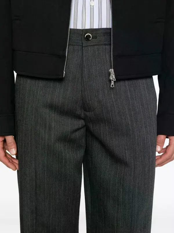 NINE:INTHE:MORNING Meteorite Pinstripe Wide-leg Trousers
