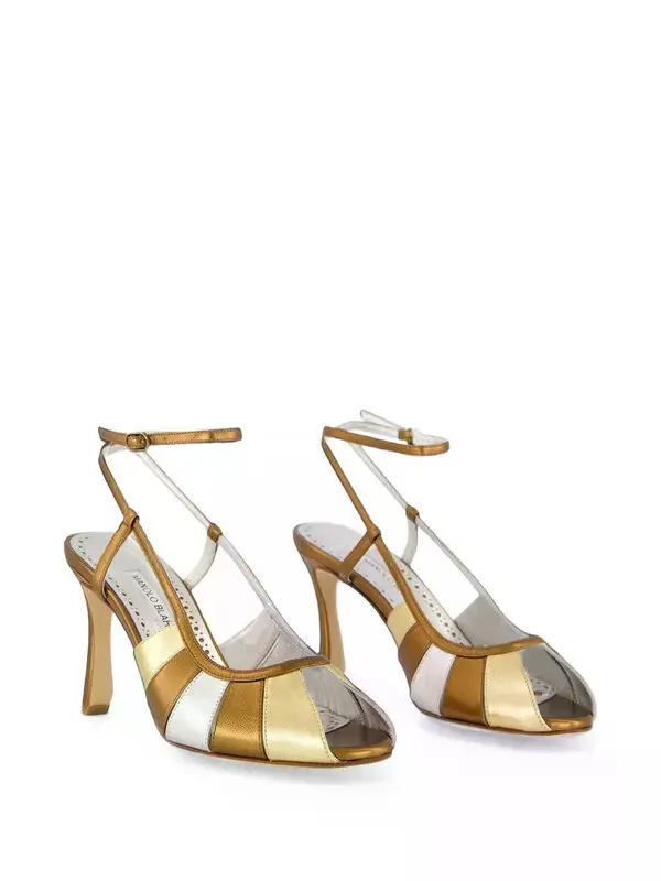 Manolo Blahnik Coludadhi Metallic Leather Sandals