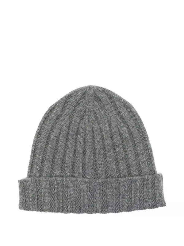 FILIPPO DE LAURENTIIS Ribbed-knit Beanie Hat - Grey