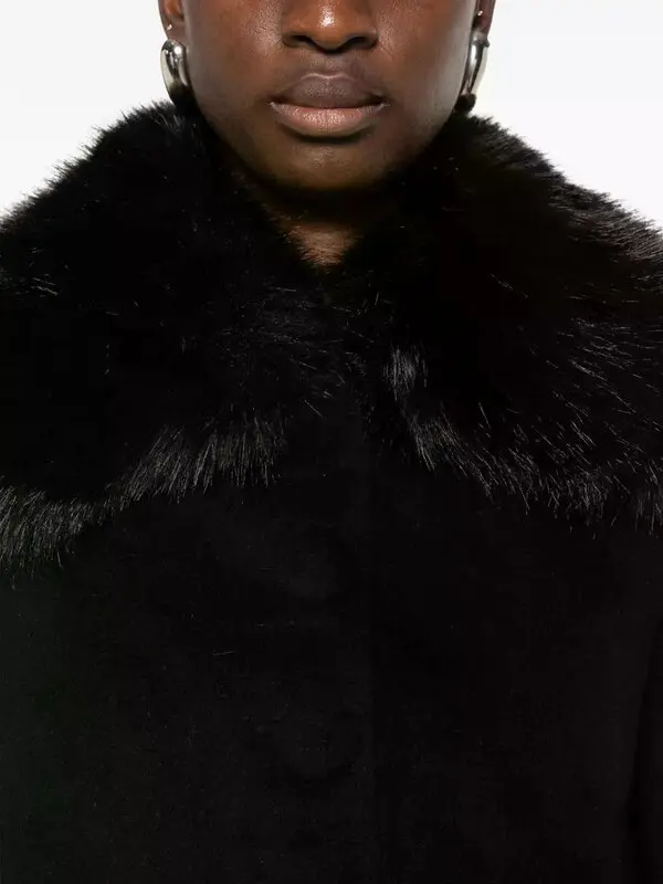 SELF-PORTRAIT Faux-fur Trim Button-up Jacket