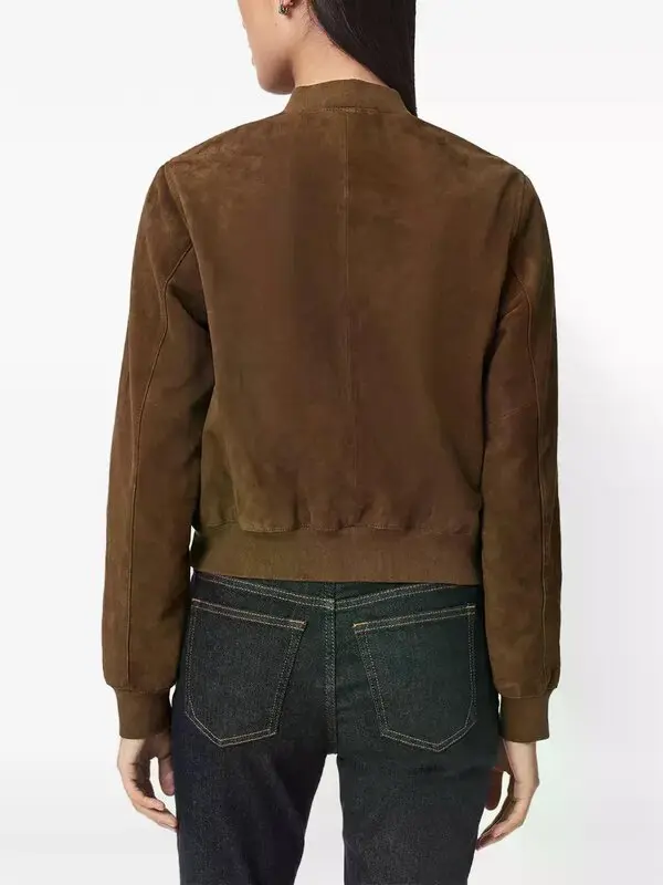 ALLSAINTS Orten Suede Bomber Jacket - Brown