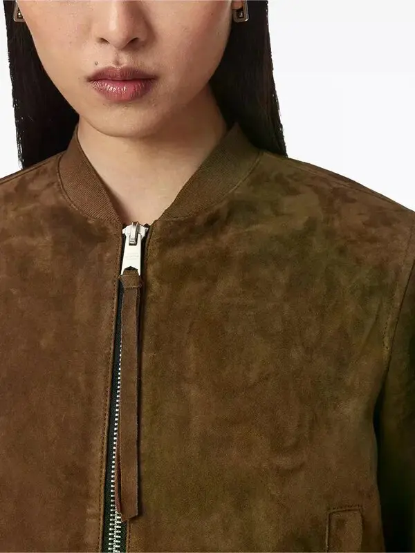 ALLSAINTS Orten Suede Bomber Jacket - Brown