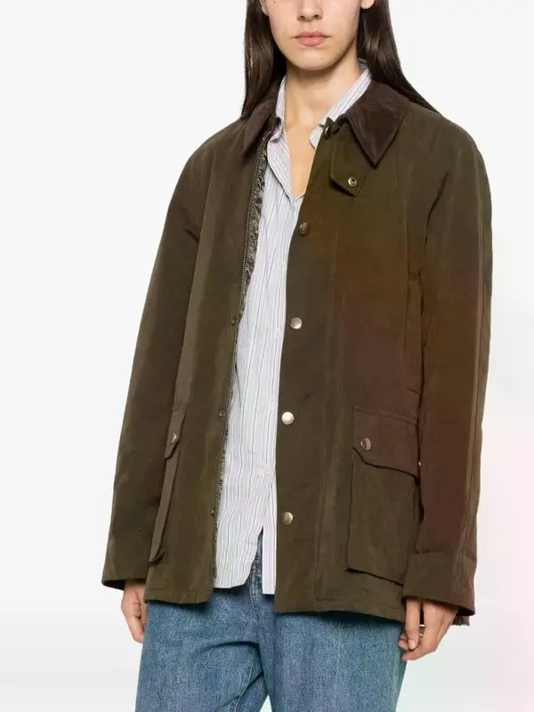 DUNST Corduroy-collar Flap-pocket Coat