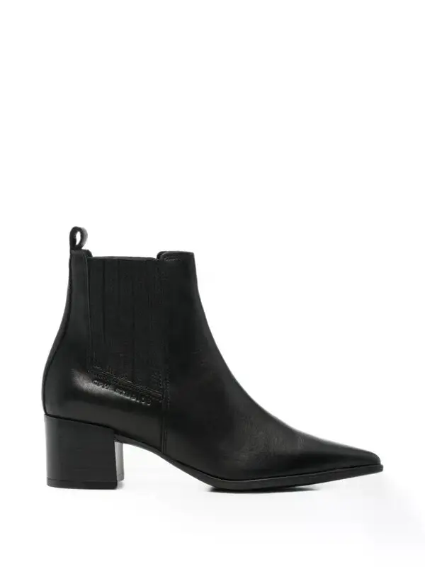 SUMMERY COPENHAGEN Pointed-toe Leather Ankle Boots