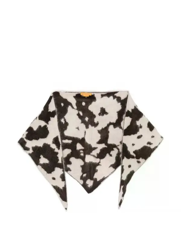 Guest In Residence Cow-print Triangular Scarf - Neutrals
