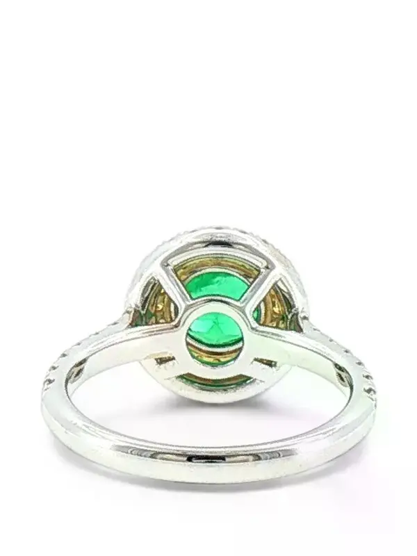HYT JEWELRY Emerald And Diamond Ring - Silver