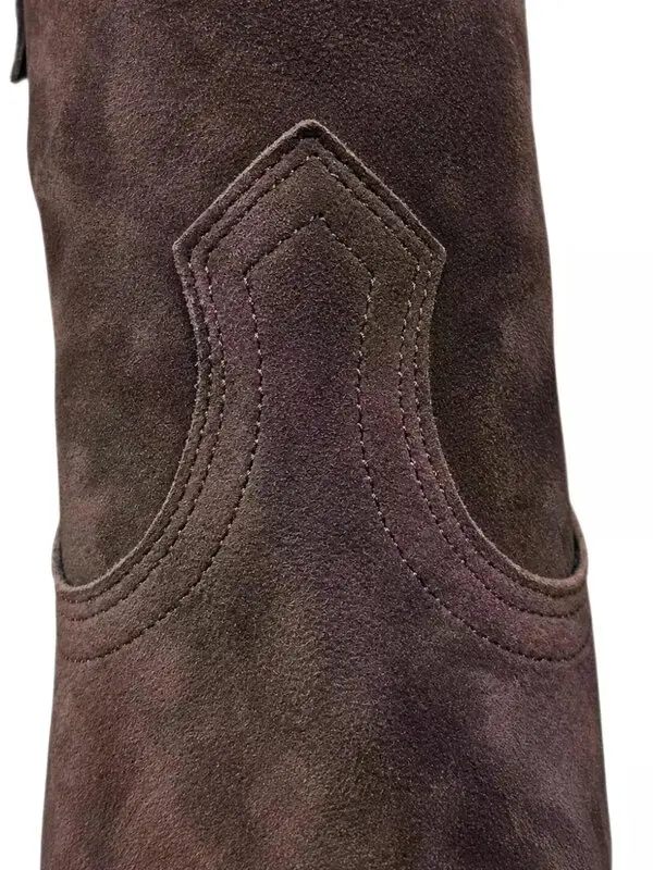 POCHE PARIS Izme Suede Cowboy Boots - Brown