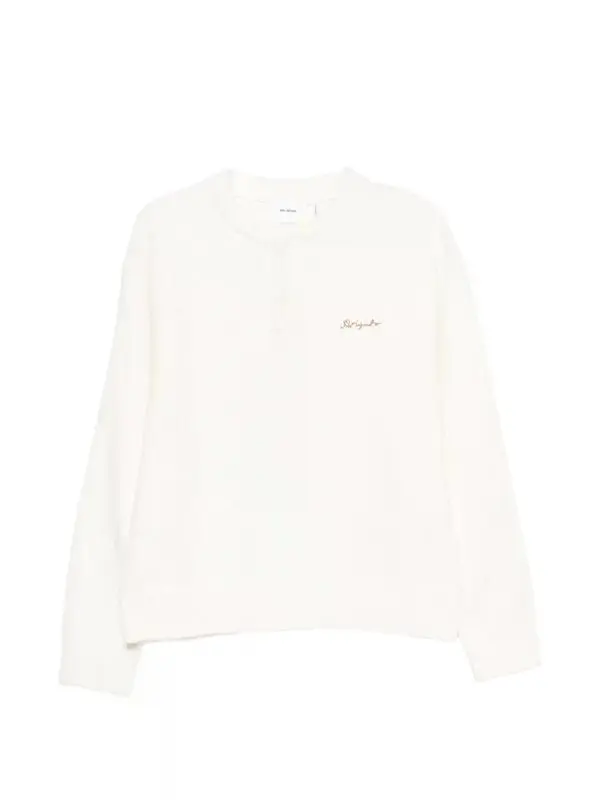 Axel Arigato Tag Embroidered-logo Bouclé Sweater