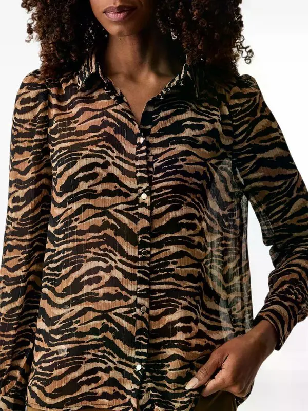MORGAN Tiger-print Button-down Shirt