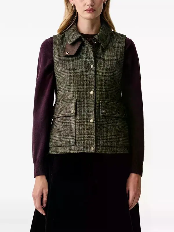 Barbour Joyce Check-pattern Sleeveless Jacket - Green