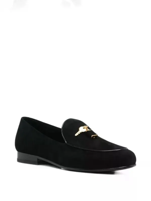 Tory Burch Lock Suede Loafers