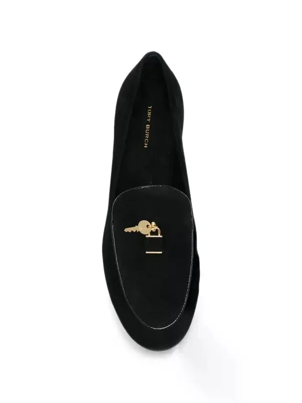 Tory Burch Lock Suede Loafers
