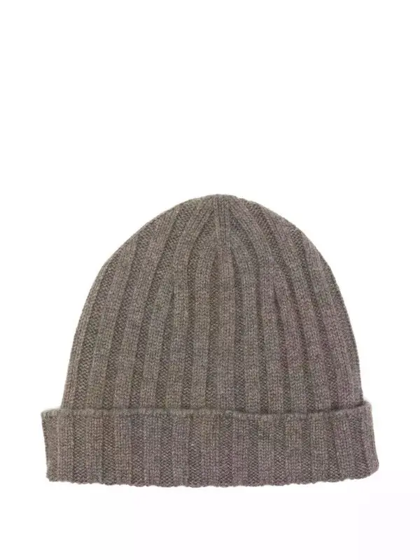 FILIPPO DE LAURENTIIS Ribbed-knit Beanie Hat - Brown
